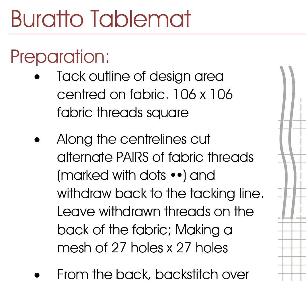 Buratto Filet Tablemat – JC Embroidery NZ