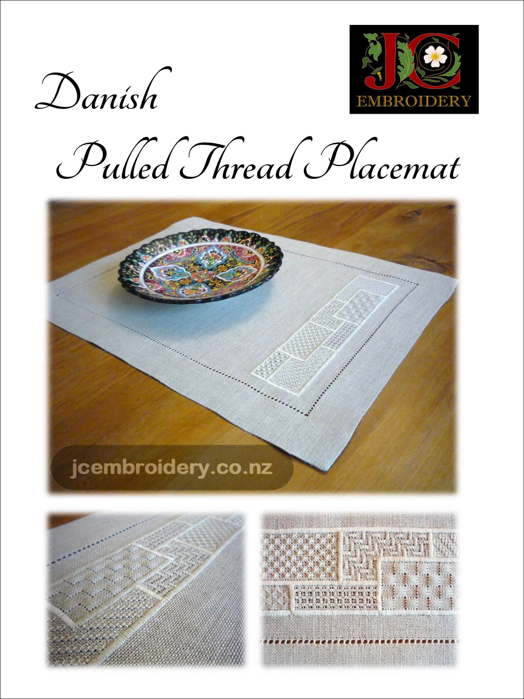 Danish Pull Thread Placemat - #3 in Placemat Series – JC Embroidery NZ